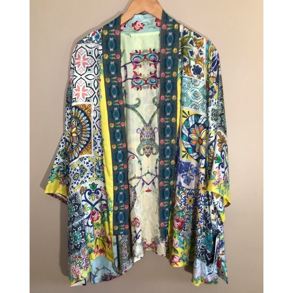 Johnny Was | Tops | Johnny Was Morocco Reversible Silk Kimono Cardigan ...